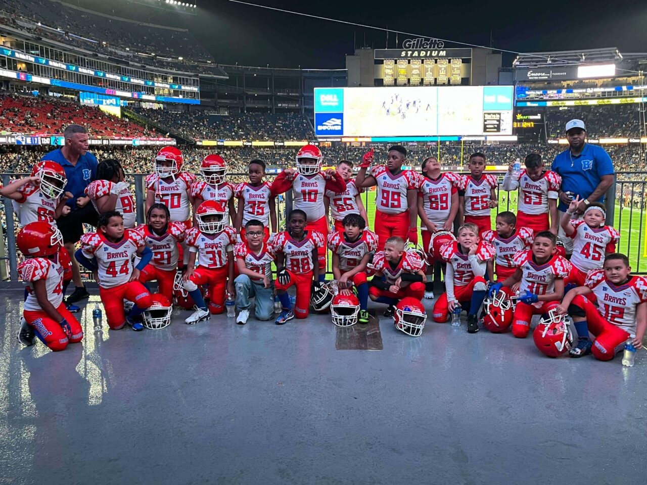 The Chicopee Braves scrimmage at Patriots preseason game - The Reminder